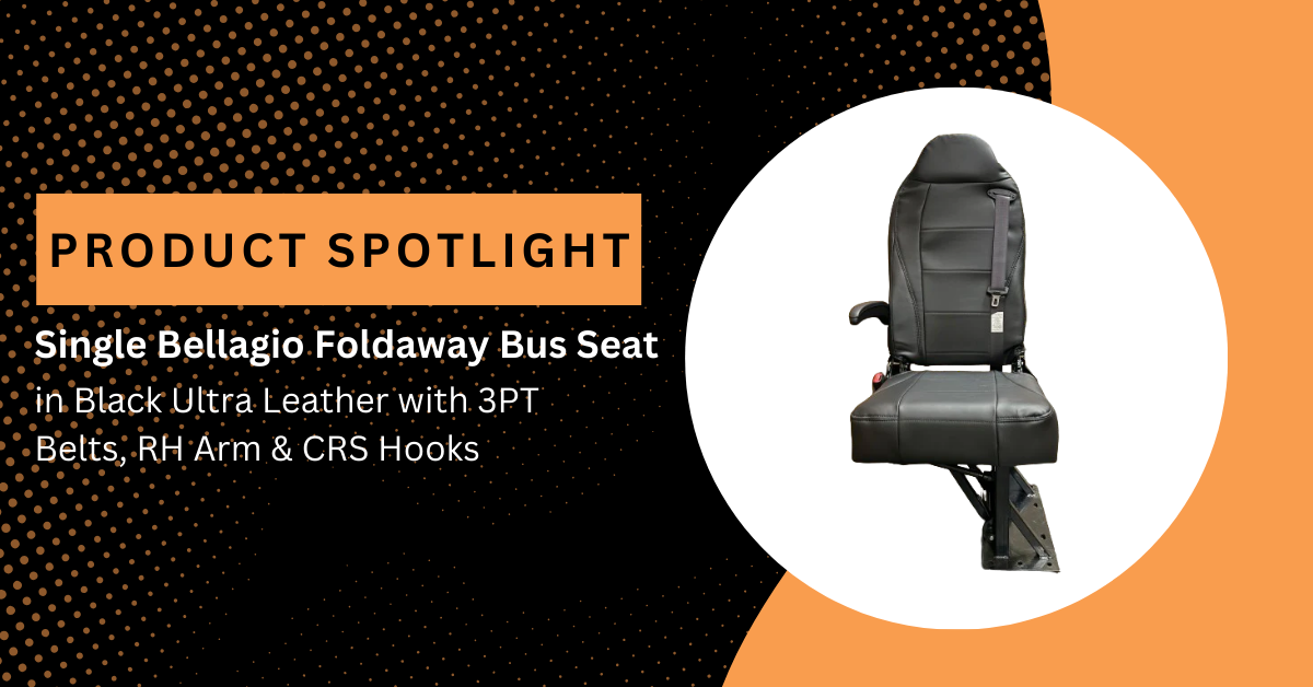 Product Spotlight: Single Bellagio Foldaway Bus Seat in Black Ultra Le