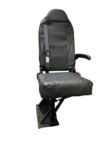 Single Bellagio Foldaway Bus Seat in Black Ultra Leather ...