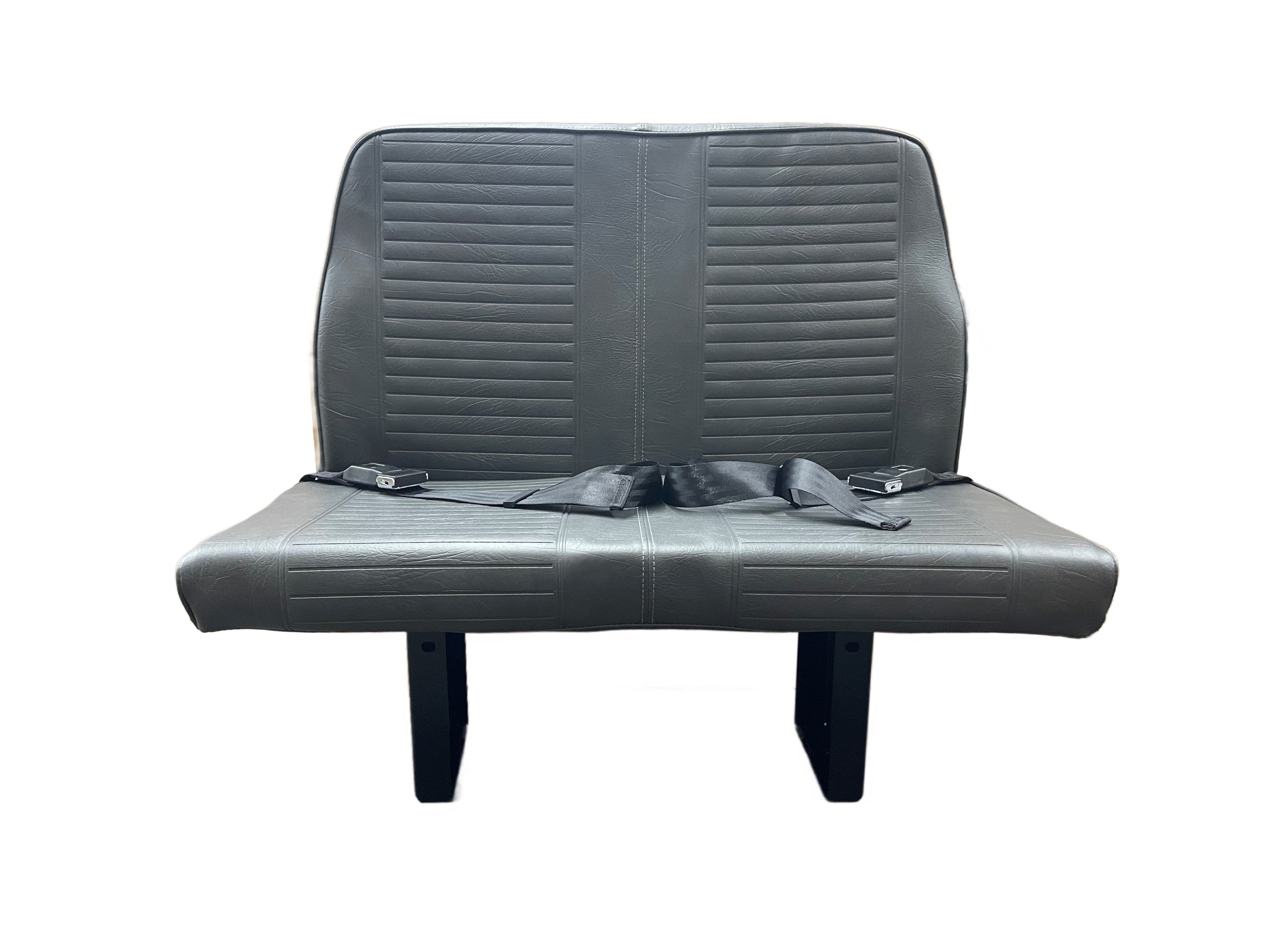 Double Feather Handi Flip Bus Seat in Gray Vinyl w/ Seatbelts ...