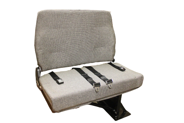 Double Mid Back BV Foldaway Bus Seat in Gray Cloth with 2-Point Belts ...