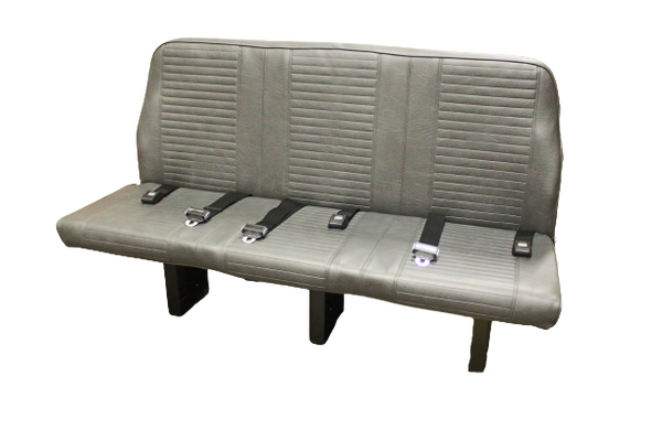 Triple Feather Handi Flip Bus Seat in Gray Vinyl | SuburbanSeats.com